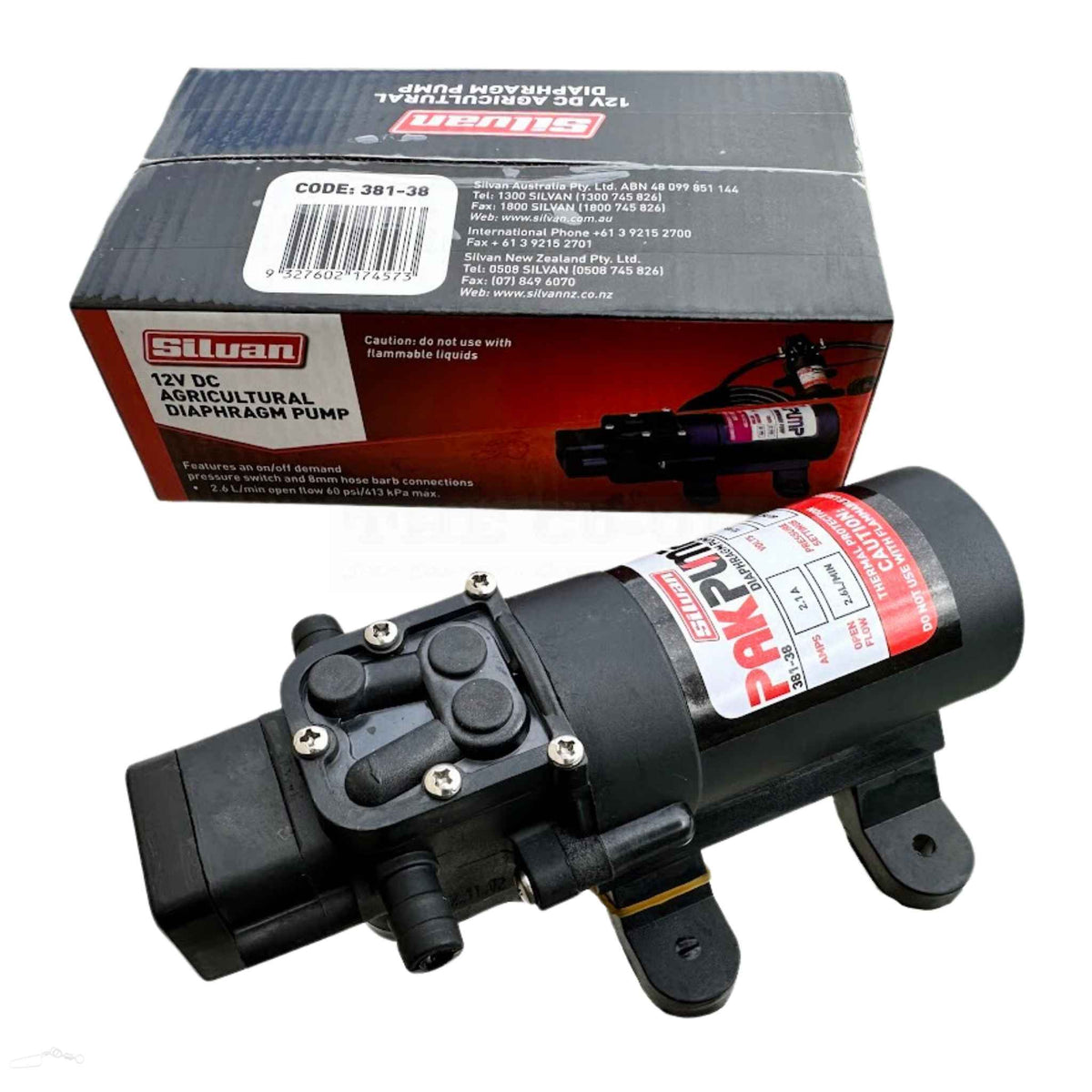 Silvan selecta Redline 12 volt pump 381-38 with 8mm barb inlets — The Co-Op