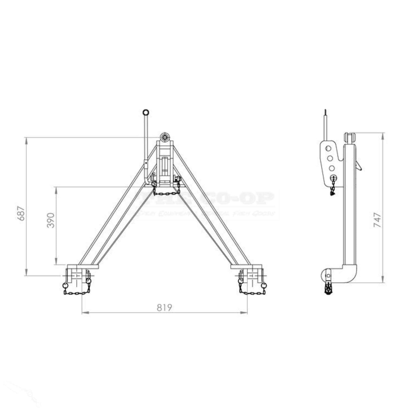 Tractor easy mounting A Frame Quick Hitch System (Cat.2) — The Co-Op